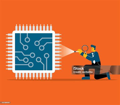 Magnifying Glass Microchip Stock Illustration Download Image Now