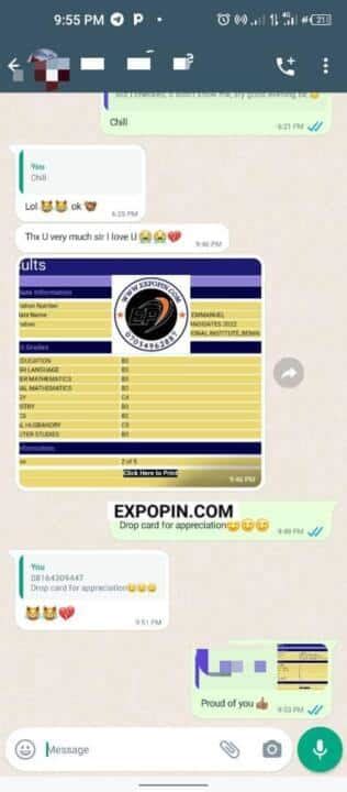 WAEC RESULTS Expo Pin
