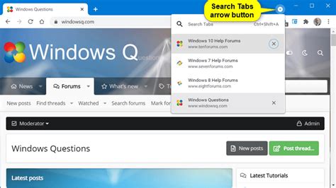 Add Or Remove Search Tabs Arrow Button On Title Bar In Google Chrome Windows 10 Forums