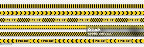 벡터 경찰 스트라이프 테두리 검은 색과 노란색 라인 경찰 바리케이드 테이프 주의 라인 벡터 일러스트레이션 위험에 대한 스톡 벡터 아트 및 기타 이미지 Istock