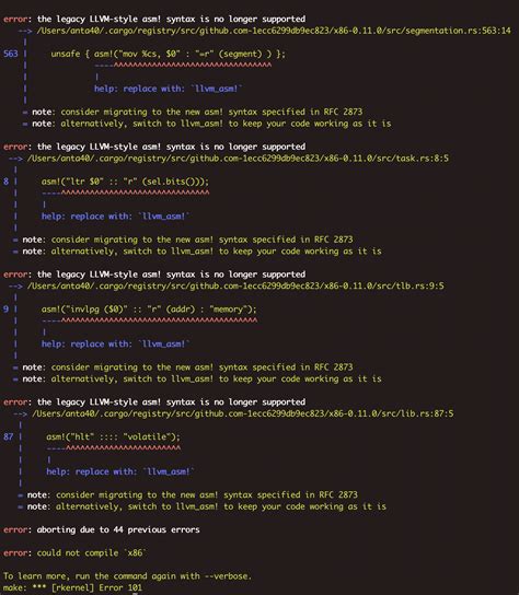 cannot build xv6 rust on mac r rust