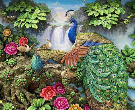 Điêu khắc tranh phù điêu chim công chất liệu xi măng