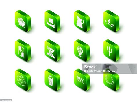 그리스 삼륜선 올리브 오일 병 제우스 해왕성 삼지창 월계관 미노타우로스 미로 그리스 국기 및 자이로 피타 아이콘을 설정하십시오 벡터 3차원 형태에 대한 스톡 벡터 아트 및