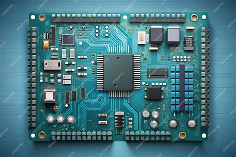 Realistic Arduino Board Detailed Illustration Of The Top View Premium