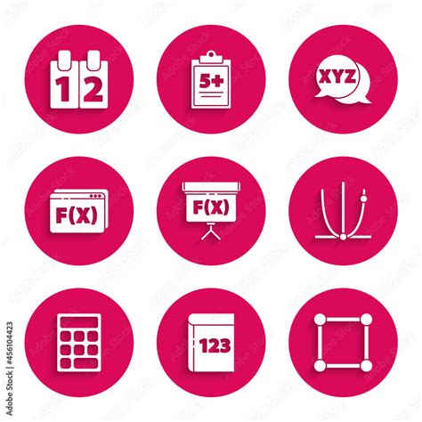 Set Chalkboard Book With Word Mathematics Geometric Figure Square Graph Schedule Chart