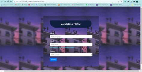 Pembuatan Form Dengan Javascript