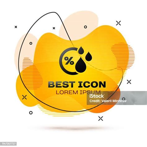 흰색 배경에 고립 된 검은 습도 아이콘입니다 날씨와 기상 온도계 기호입니다 유체 색상 배너입니다 벡터 일러스트 0명에 대한 스톡 벡터 아트 및 기타 이미지 Istock