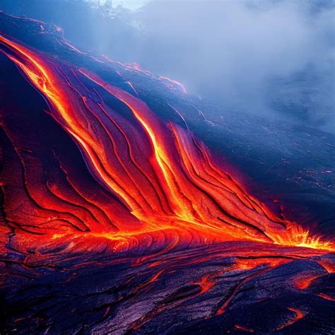 뜨거운 용암 붉은 용암 질감 배경 프리미엄 사진