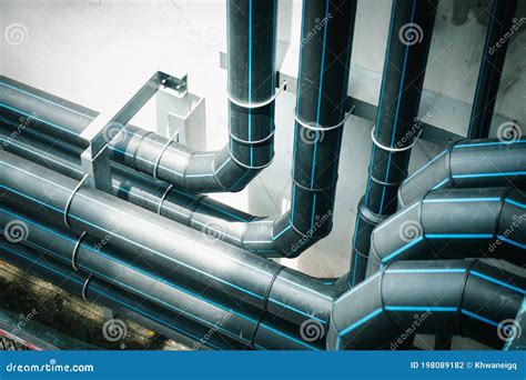 Hdpe Pipeline Drainage Installation With Steel Support Pipe Embedded On Wall Storm Hdpe Water