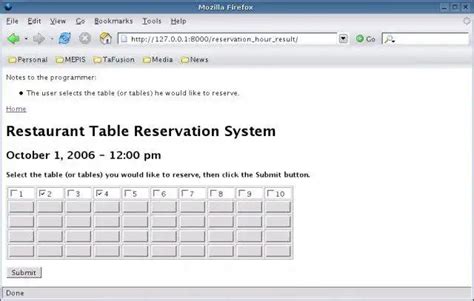 Restaurant Table Reservation System