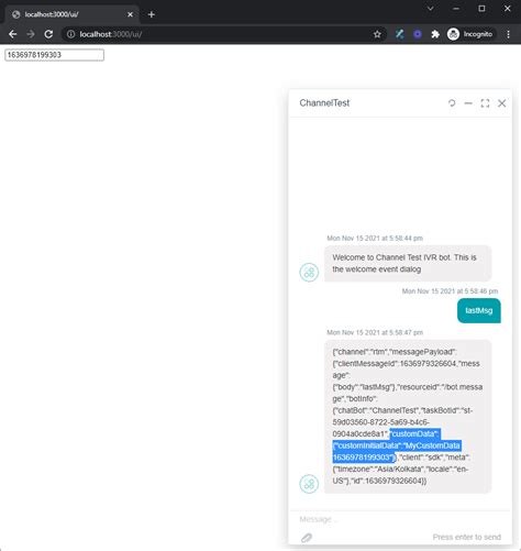 How To Pass Customdata Dynamically To The Platform From Kore Web Sdk Xo Platform Koreai Bot