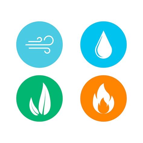 Premium Vector Four Elements Vector Icons Setvector Illustration Isolated On White Background