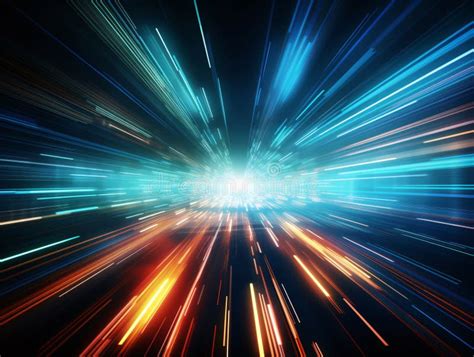 Abstract Speed Light Trails Effect Path Cyber Big Data Flow Stock Illustration Illustration