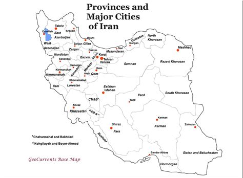 Printable Iran Map Cities Free Download And Print For You