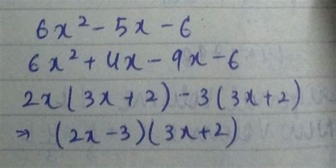 Factorise 6x 2 5x 6 Maths Questions