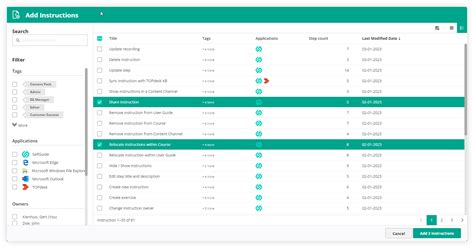 0301 List In Add Instruction Modal Releases Selfguide Kb