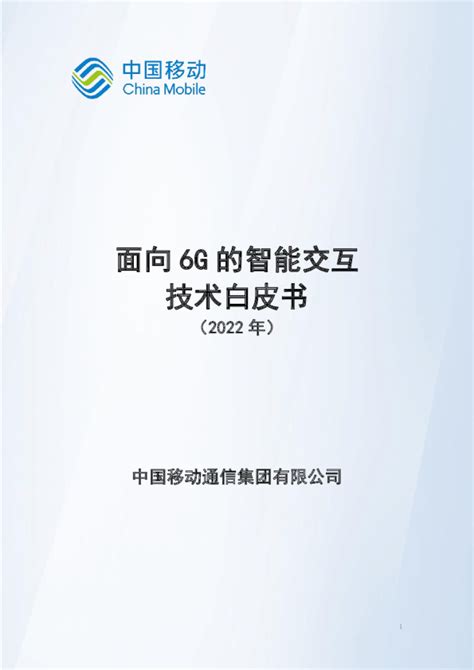 面向6g的智能交互技术白皮书