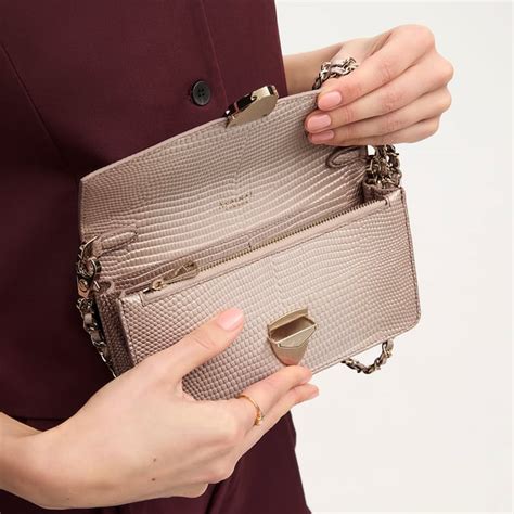Mayfair® 2 Clutch Bag In Oyster Lizard Aspinal Of London