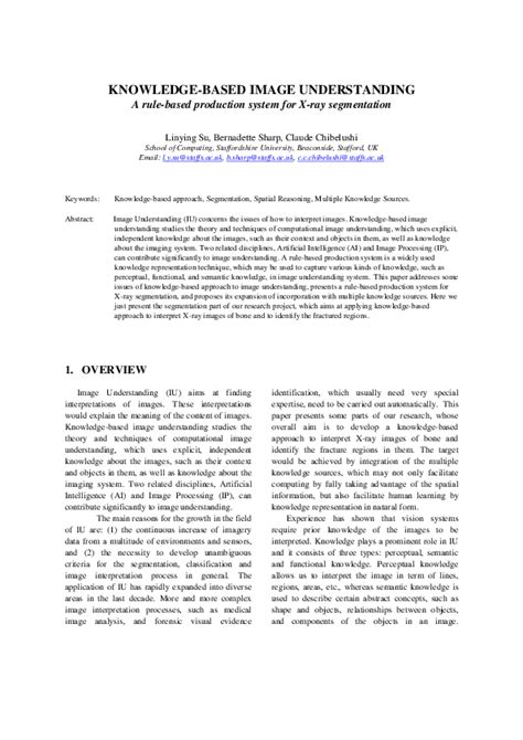 Pdf Knowledge Based Image Understanding A Rule Based Production