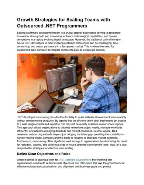 Best Practices For Scaling A Dev Team With Outsourced Net Developers Pdf