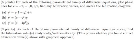 solved 6 ﻿points ﻿for each of the following parametrized