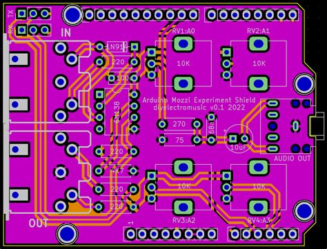 Arduino Mozzi Experimenter Shield Pcb Simple Diy Electronic Music