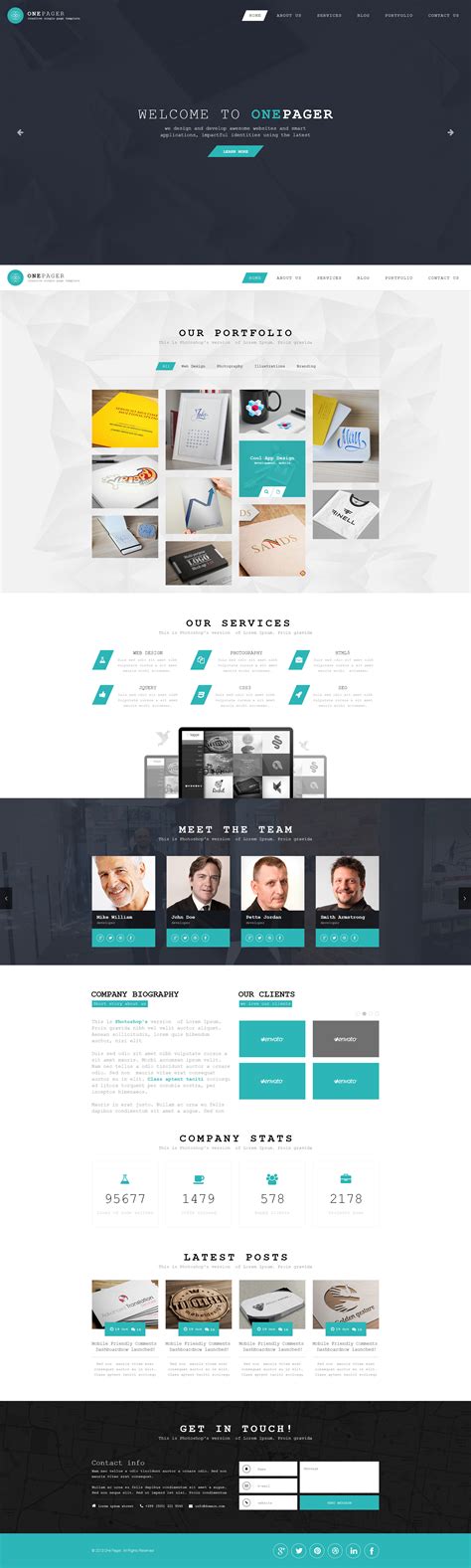 Onepager Responsive One Page HTML Template By PremiumLayers ThemeForest