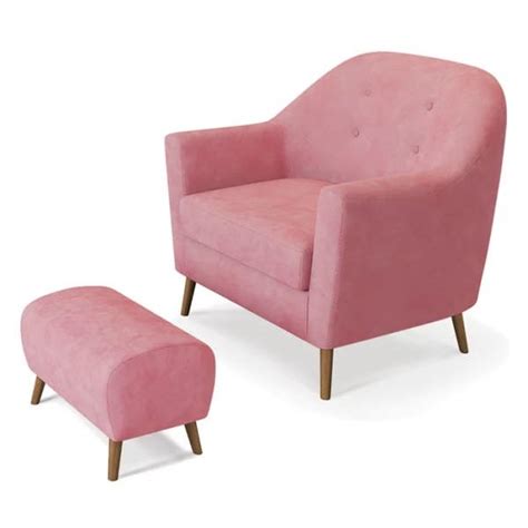 Poltrona Amamentaçao E Puff Kler Rose Moveis Estrela Madeiramadeira