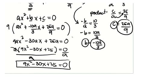 Solved Problem Finding The Quadratic Equation Given The Sum And Product Of The Roots YouTube