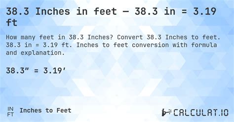 383 Inches In Feet — 383 In 319 Ft Calculatio