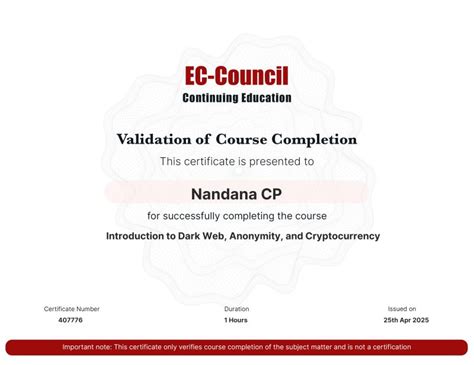 Cybersecurity Darkweb Anonymity Cryptocurrency Eccouncil Threatintel Nandana C P