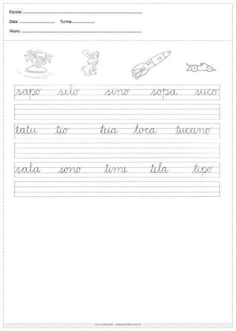 Atividades Com Letra Cursiva Para 1º Ano Atividades Educativas