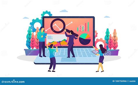 Illustration Of Data Analysis Modern Flat Design Concept Stock Vector