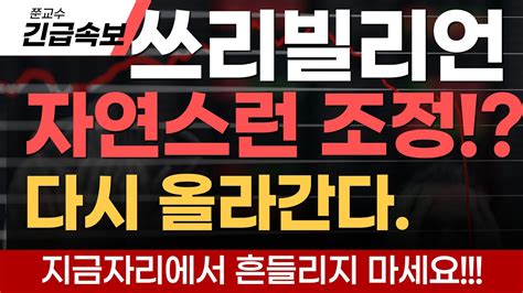 쓰리빌리언 주가전망 자연스런 조정 다시 올라간다 Youtube