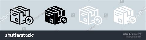 Return Package Icon Set Black White Stock Vector Royalty Free