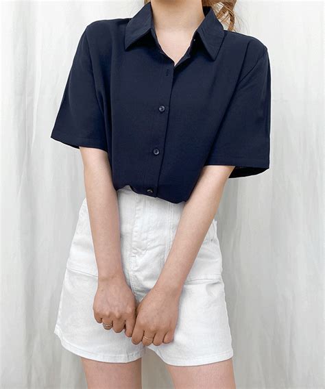 🚚당일발송 링클프리 자체다리미 반팔 블라우스 셔츠 구김방지 데일리 면접 정장 오피스 반팔셔츠 에이블리