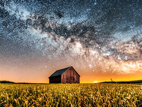 중추의 달이 있는 따뜻한 가을 밤 생성된 들판 위의 별이 빛나는 하늘 따뜻한 가을 보름달이 뜨는 밤 배경 일러스트 및 사진 무료 다운로드 Pngtree