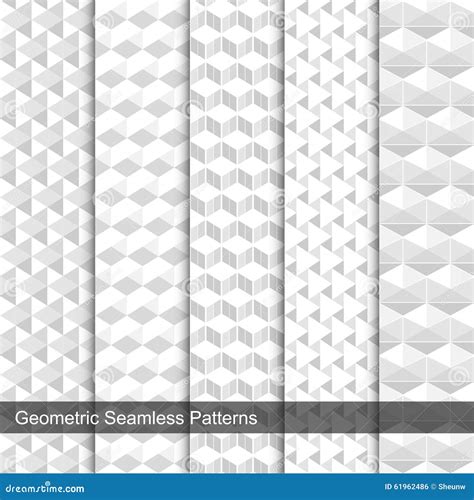 Set Of Vector Geometric Seamless Patterns Stock Vector Illustration Of Gray Decorative 61962486