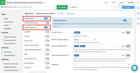 Create The Prediction Model — Dataiku Knowledge Base