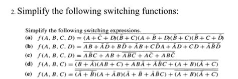 Solved Using Boolean Algebra Perform The Following Using Chegg