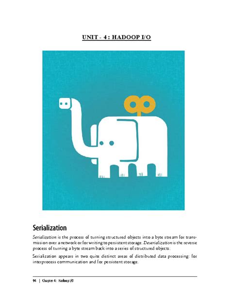Hadoop And Big Data Unit 4 Serialization Serialization Is The