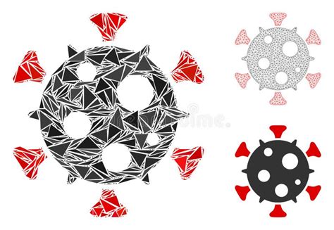 Triangle Mosaic Virus Icon And Vector Mesh Wire Frame Model Stock Illustration Illustration Of