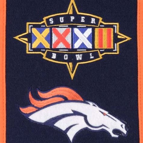 Denver Broncos Super Bowl Xxxii Champions Navy Blue Heritage Banner