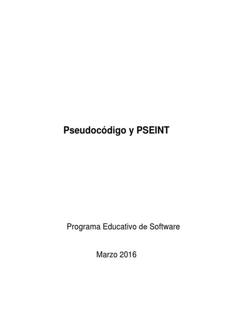 Guia De Ejercicios De Pseint Descargar Gratis Pdf Algoritmos Programación De Computadoras