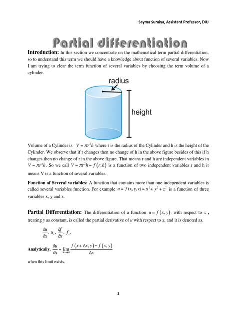 Partial Differentiation Nfe Pdf Derivative Mathematical Physics