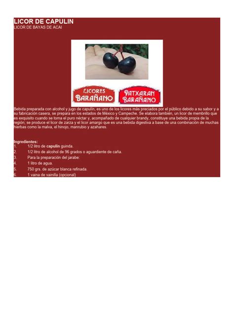 Licor De Capulin Pdf