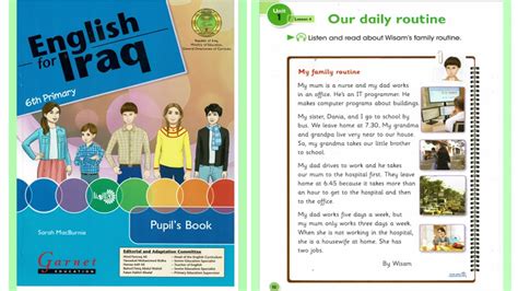 انكليزي سادس ابتدائي صفحة 12 الوحدة الاولى يونت ون الدرس الرابع