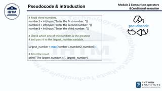 Python PCEP Comparison Operators And Conditional Execution PPTX