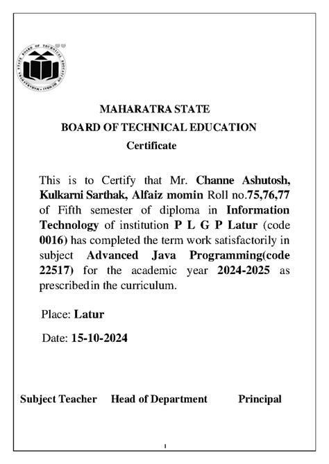 Advance Java Microproject Part A And B 1 Maharatra State Board Of Technical Education