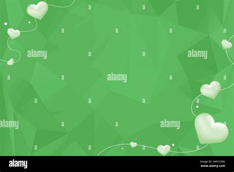 Vector Heart Border Green Prism Pattern Background Stock Vector Image